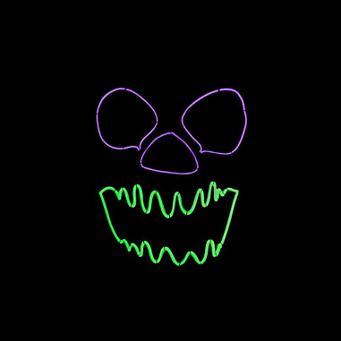 Maske Led-Monster-Maske, Halloween - Farbe der Nacht